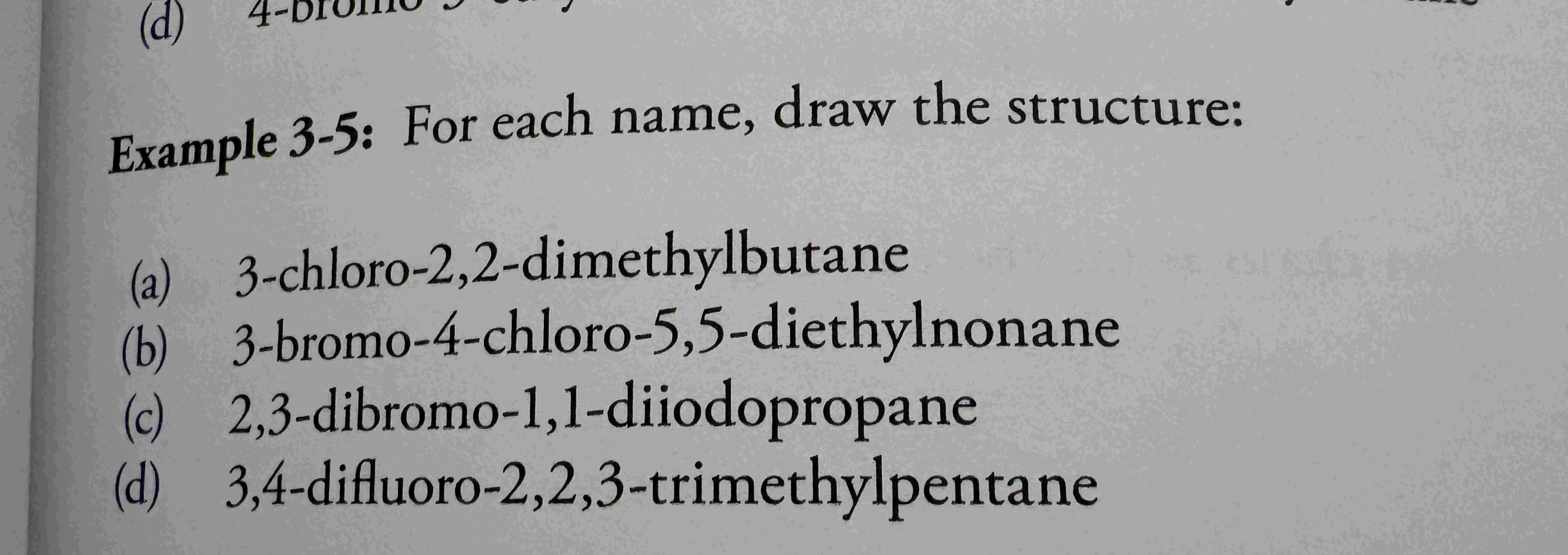 Solved Example 3-5: For each name, draw the structure: | Chegg.com