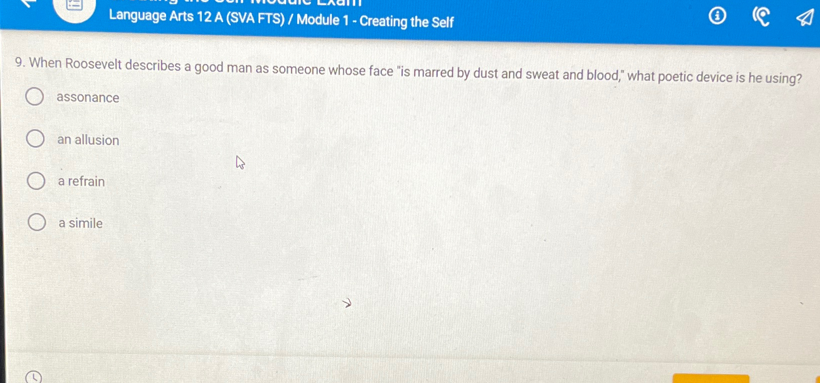 Solved Language Arts 12 ﻿A (SVA FTS) / ﻿Module 1 - ﻿Creating | Chegg.com