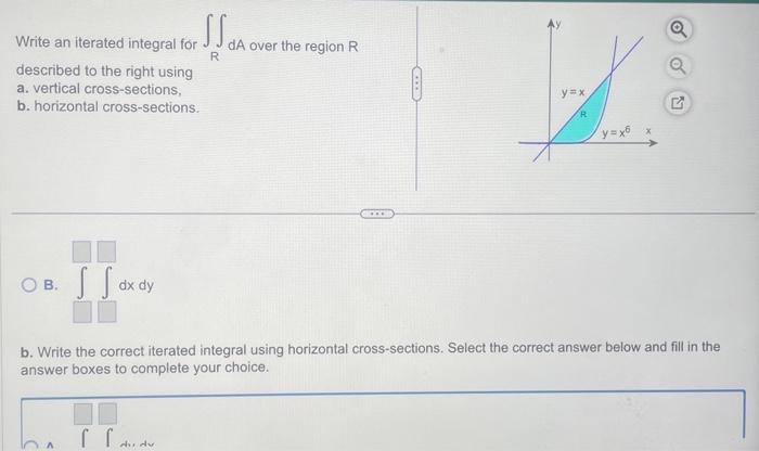 Solved Write an iterated integral for ∬RdA over the region R | Chegg.com