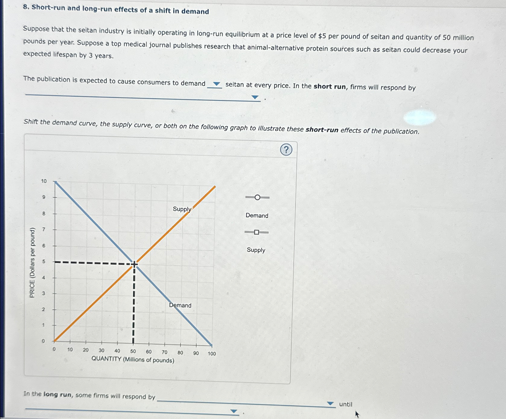 Short-run and long-run effects of a shift in | Chegg.com