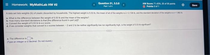 Solved Homework: MyMathLab HW #2 Question 31, 3.3.8 Part 1 | Chegg.com
