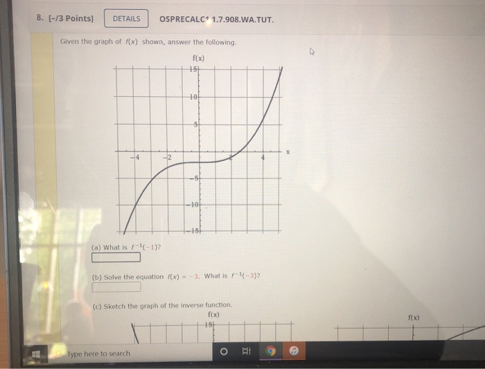 Solved 8. (-/3 Points DETAILS OSPRECALC 1.7.908.WA.TUT. | Chegg.com