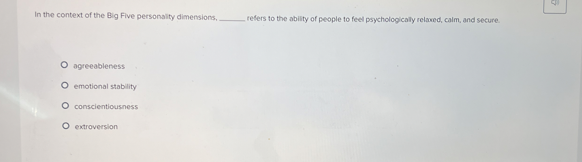 In the context of the Big Five personality | Chegg.com