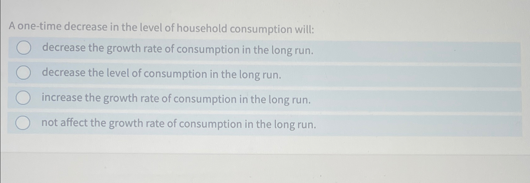 Solved A one-time decrease in the level of household | Chegg.com
