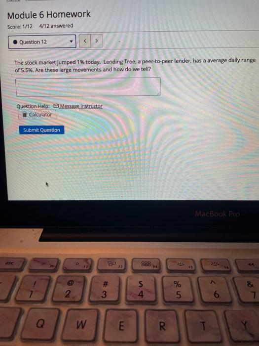 Solved Module 6 Homework Score: 1/12 4/12 answered Question | Chegg.com