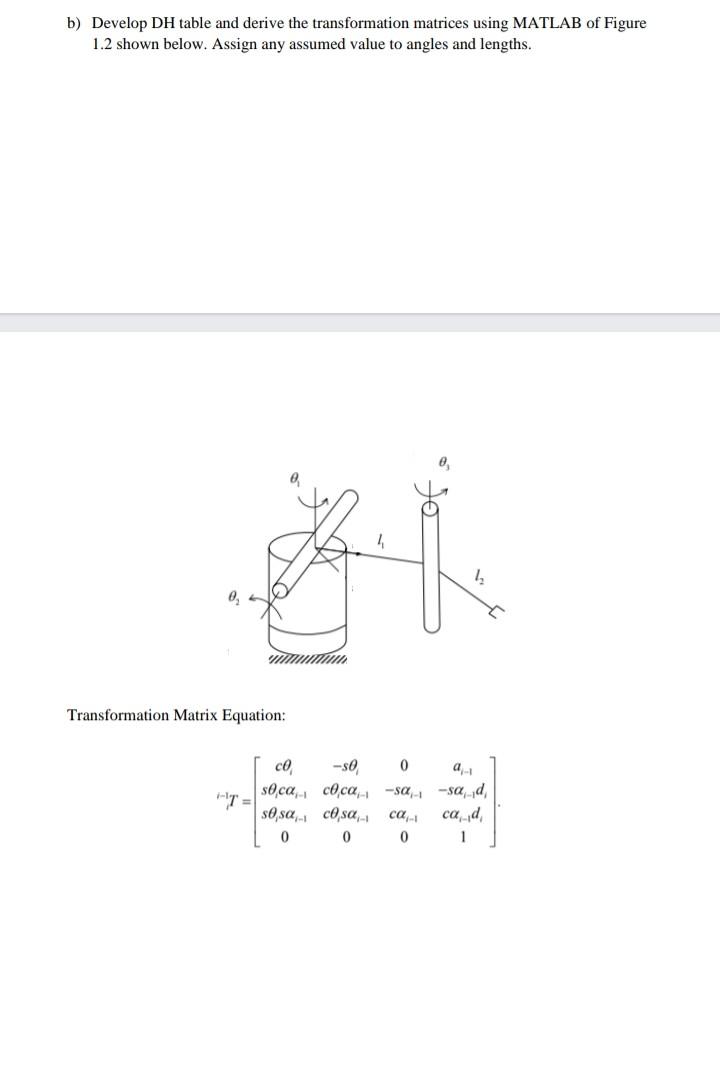 Solved b) Develop DH table and derive the transformation | Chegg.com