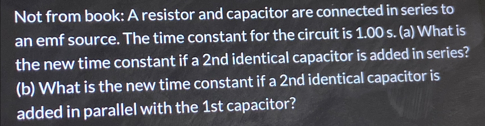 Solved A resistor and capacitor are connected in series to | Chegg.com
