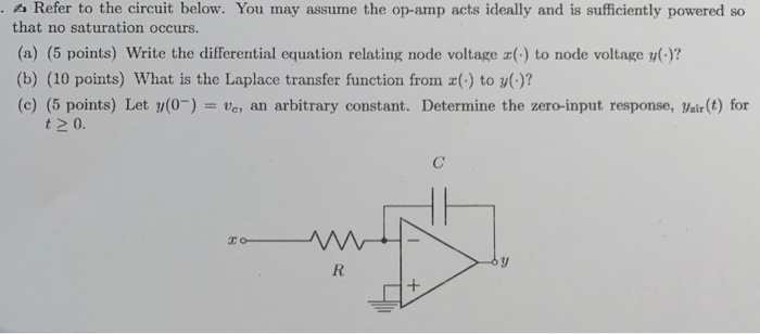 Solved a) write the differential equation relation node | Chegg.com