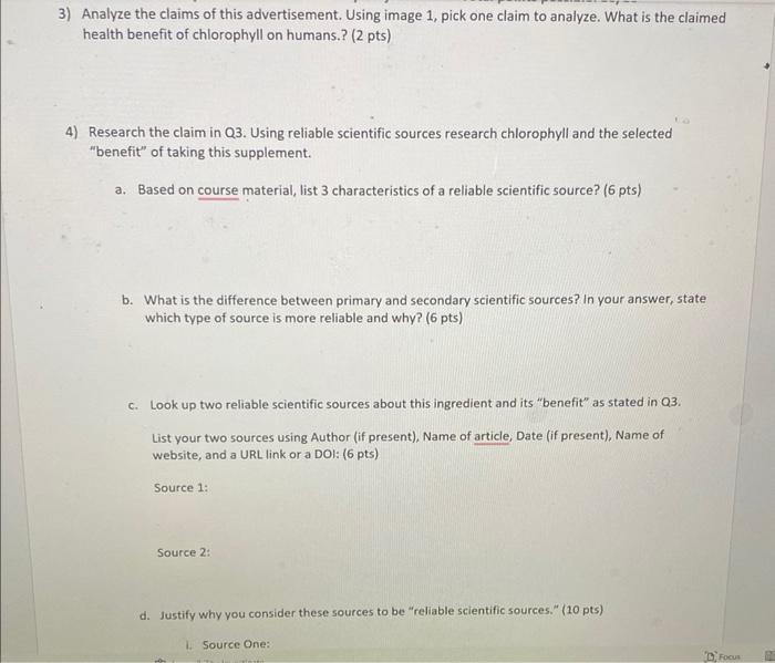 Let's exercise our scientific literacy and reasoning | Chegg.com