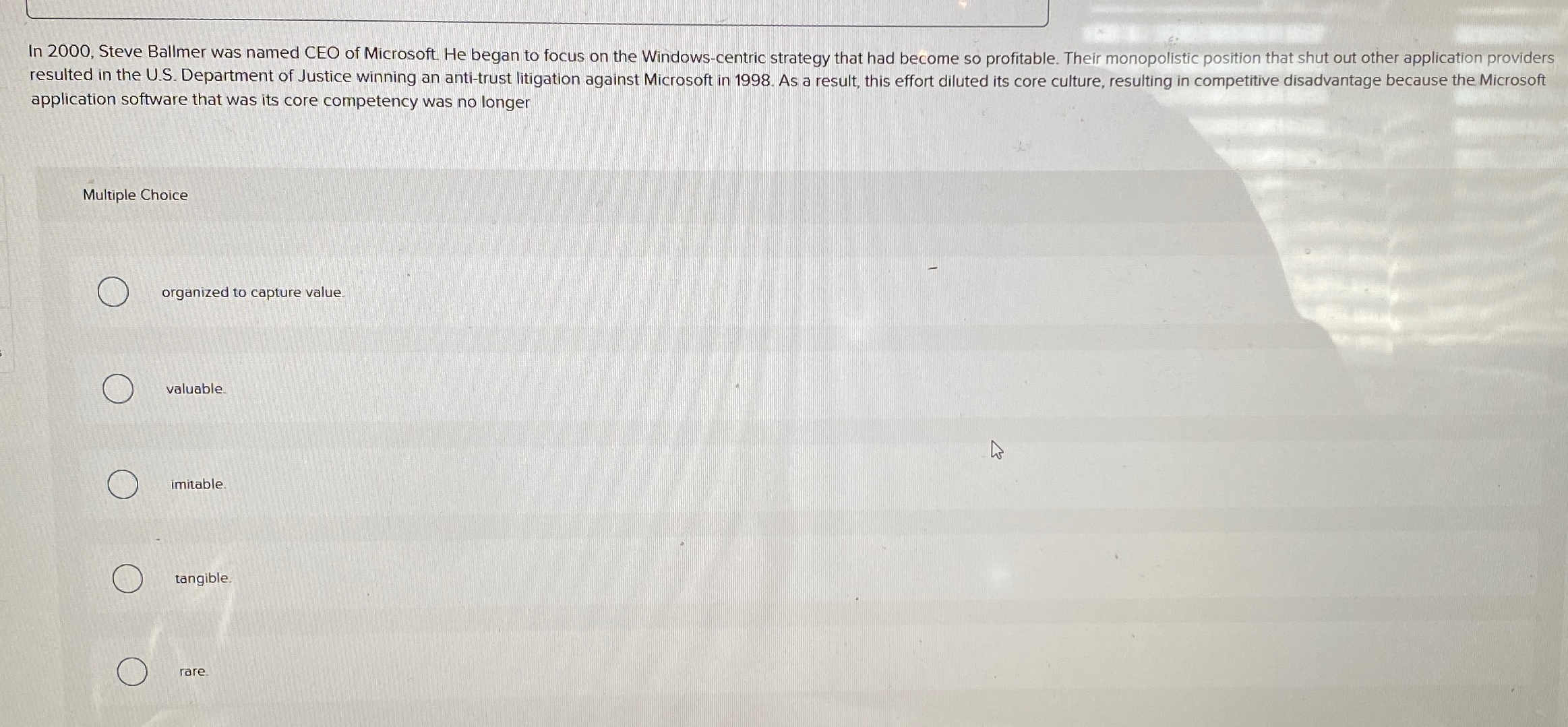 Solved application software that was its core competency was | Chegg.com
