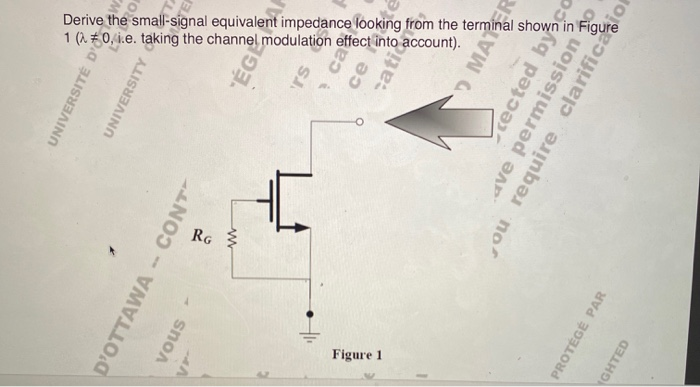 Solved Derive the small-signal equivalent impedance looking | Chegg.com