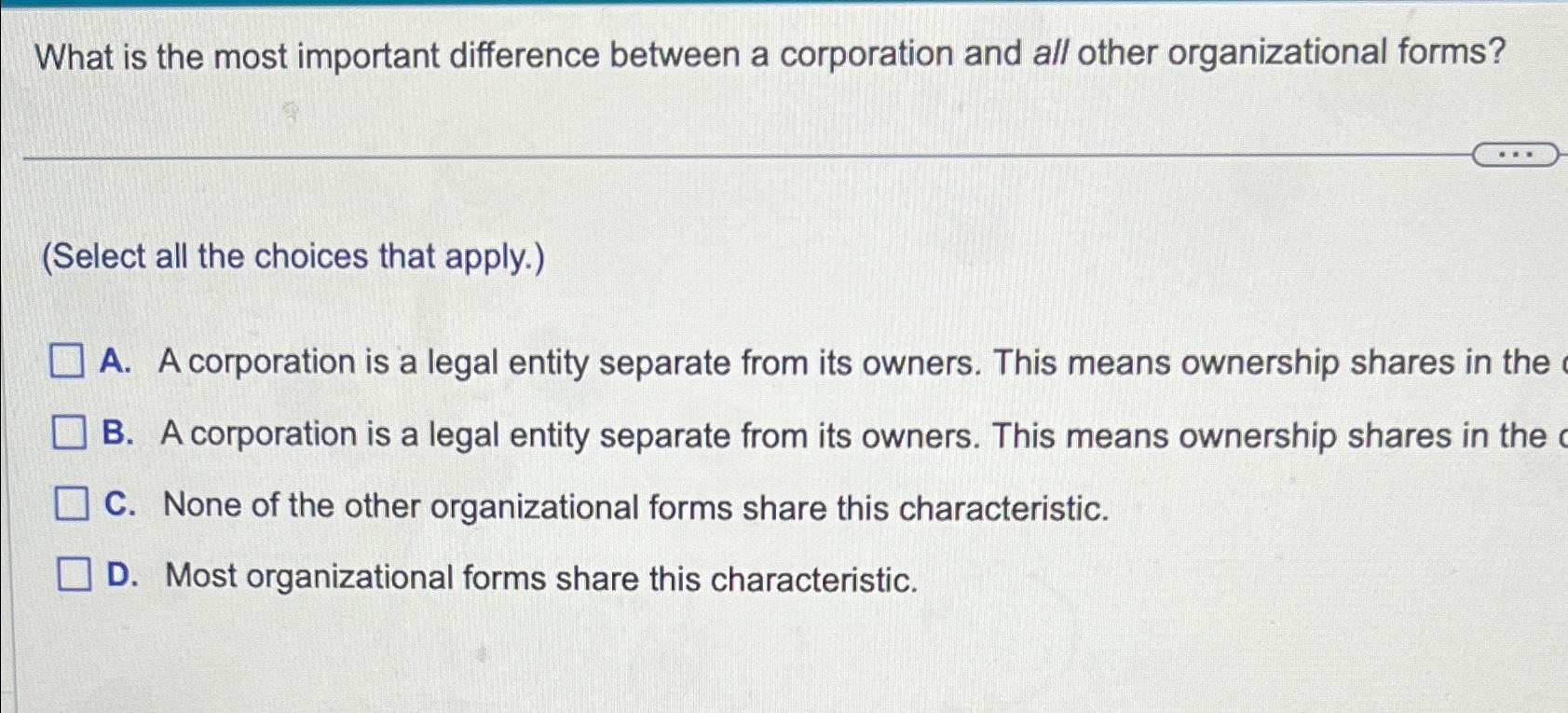 Solved What is the most important difference between a | Chegg.com