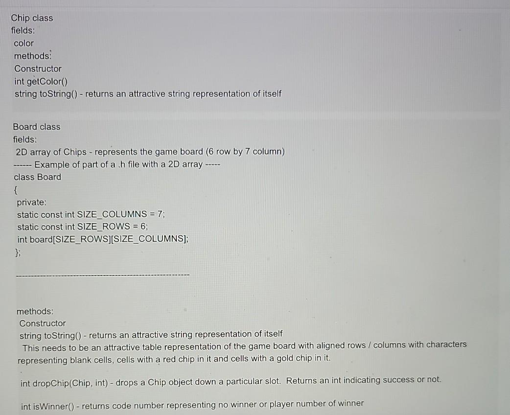 Connect 4 Game (Classic, not Frenzy) (65 points) Your | Chegg.com