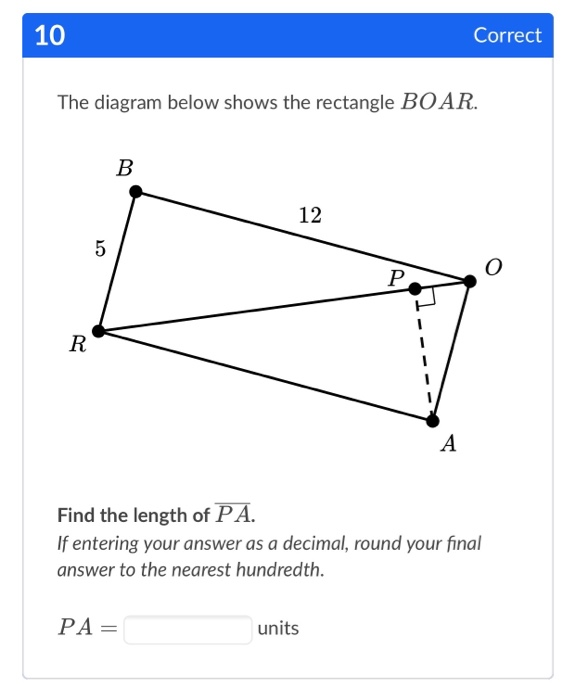 Solved 10 Correct The diagram below shows the rectangle | Chegg.com