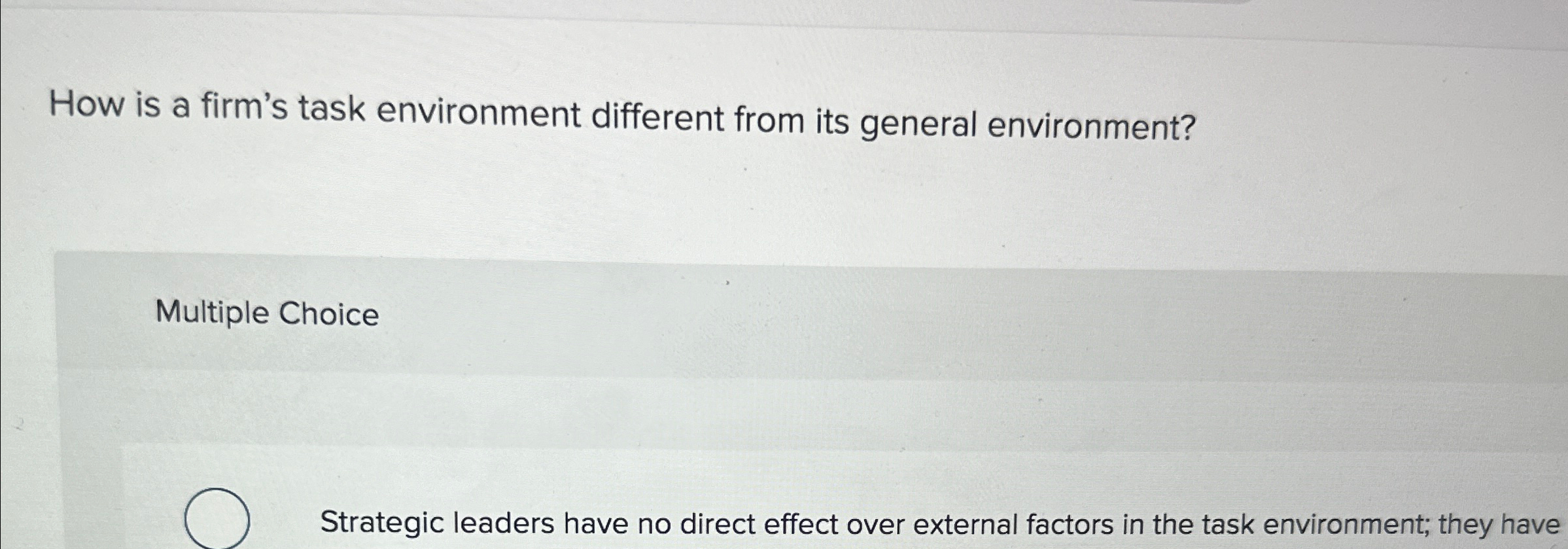 Solved How is a firm's task environment different from its | Chegg.com
