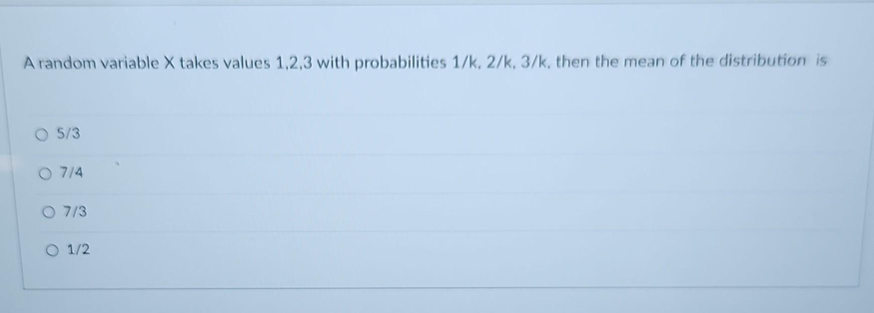 Solved A random variable X takes values 1,2,3 with | Chegg.com