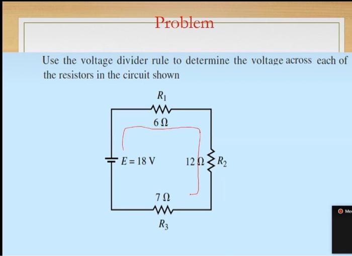 Solved Problem Use the voltage divider rule to determine the | Chegg.com