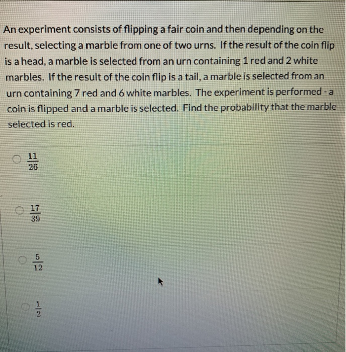 Solved An experiment consists of flipping a fair coin and | Chegg.com