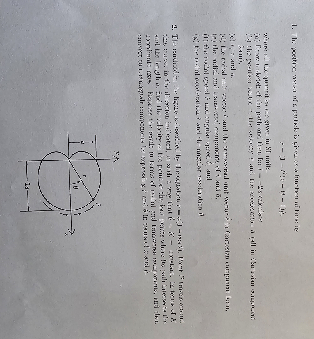 Solved The position vector of a particle is given as a | Chegg.com