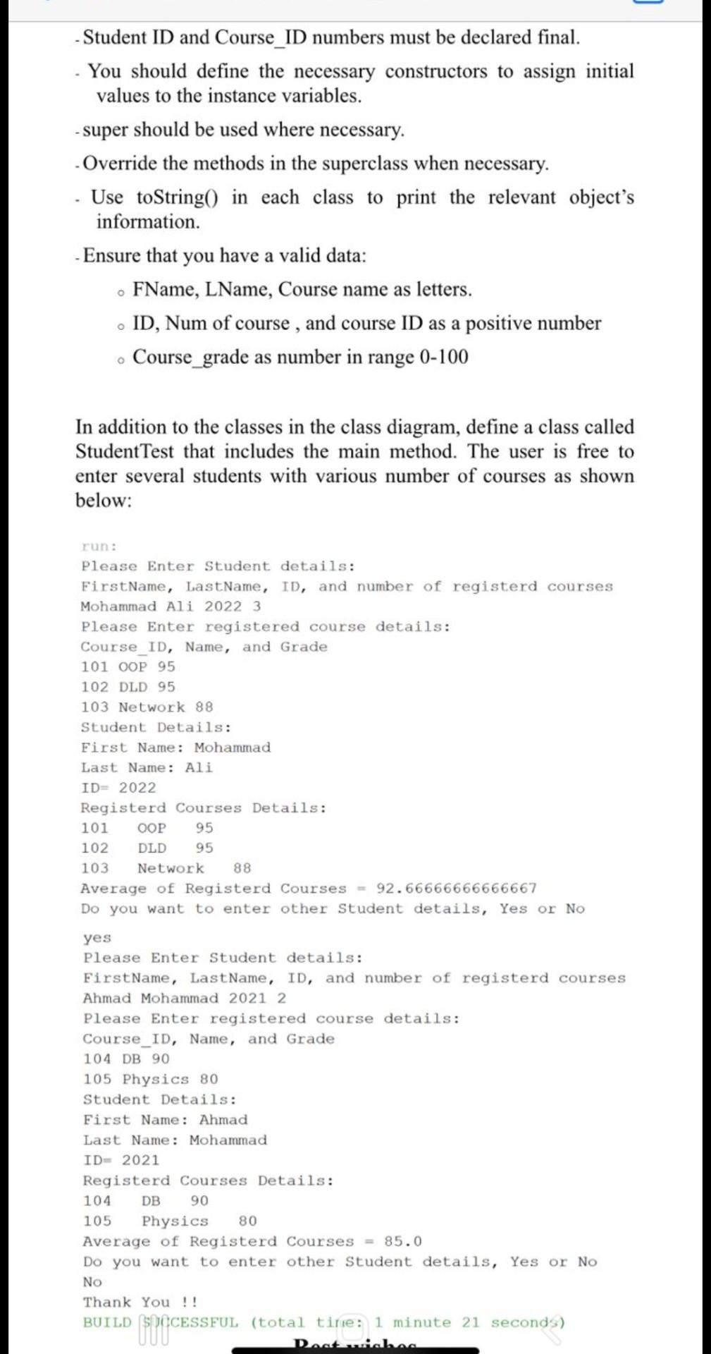 Solved Ensure the application of the design principles that | Chegg.com