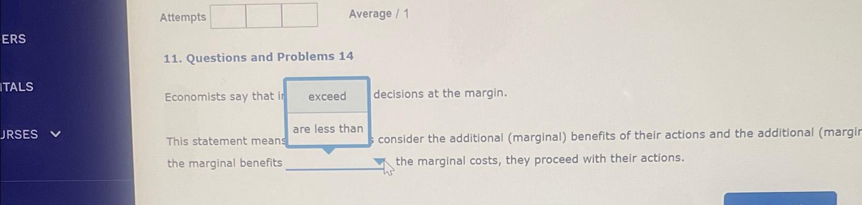 Solved AttemptsAverage / 111. ﻿Questions and Problems | Chegg.com