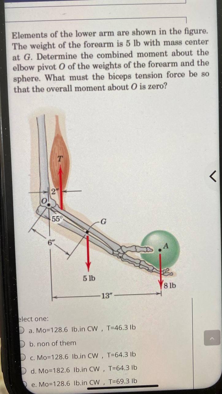 Solved Elements of the lower arm are shown in the figure. | Chegg.com