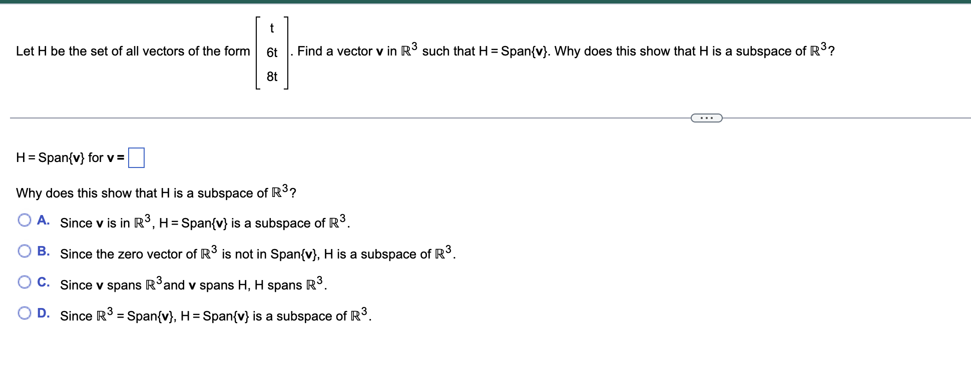 Solved Let H be ﻿the set of ﻿all vectors of ﻿the form | Chegg.com
