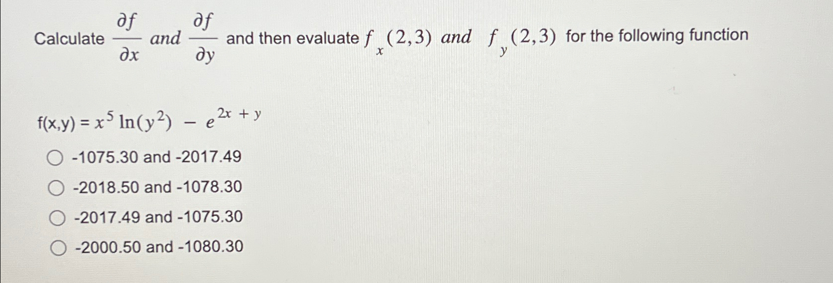 Solved Calculate delfdelx ﻿and delfdely ﻿and then evaluate | Chegg.com