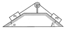 Solved Two masses sliding on smooth inclined planes are each | Chegg.com