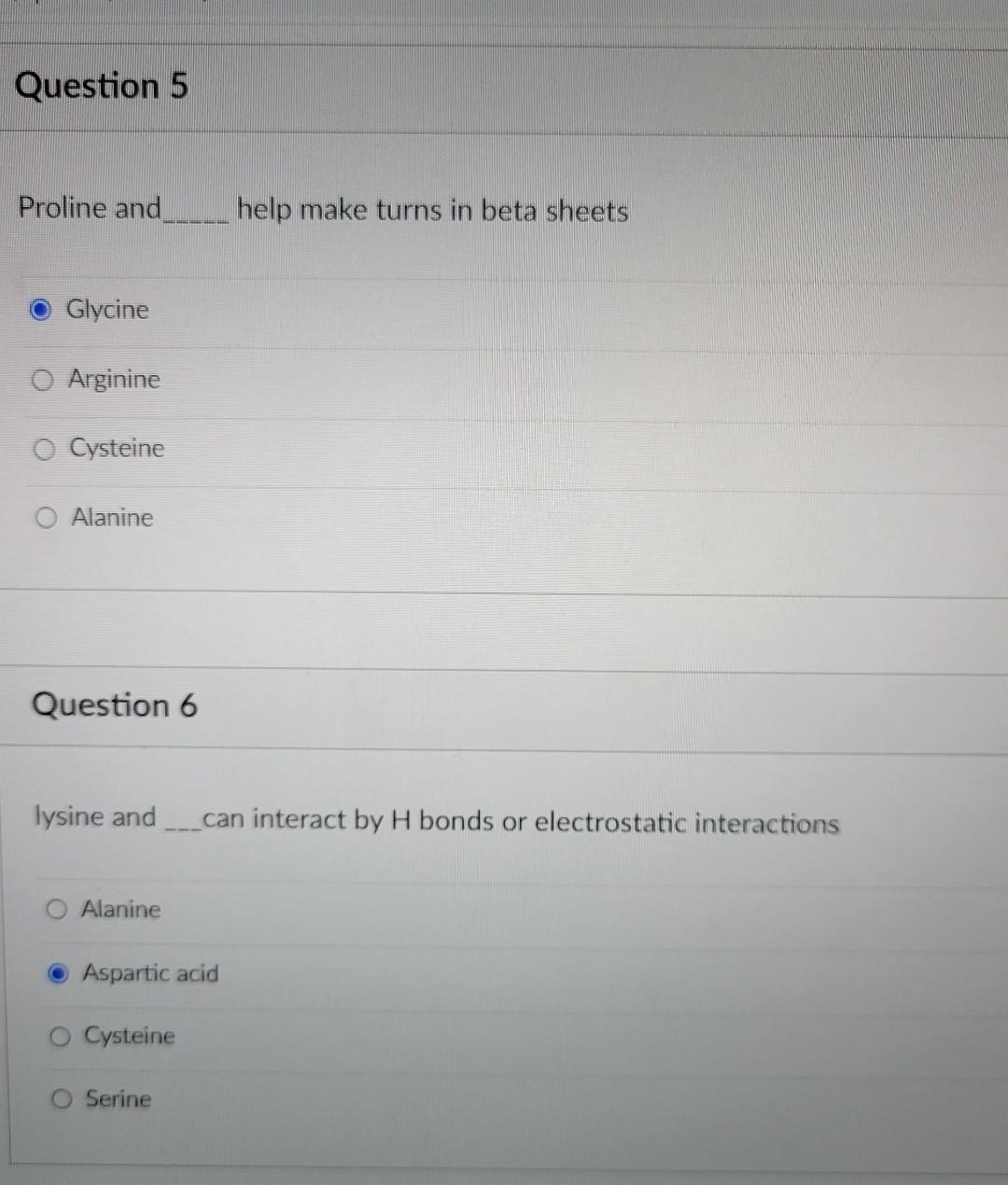 Solved Proline and help make turns in beta sheets Glycine | Chegg.com