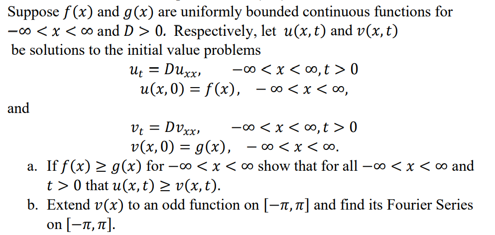 Solved Suppose f(x) ﻿and g(x) ﻿are uniformly bounded | Chegg.com