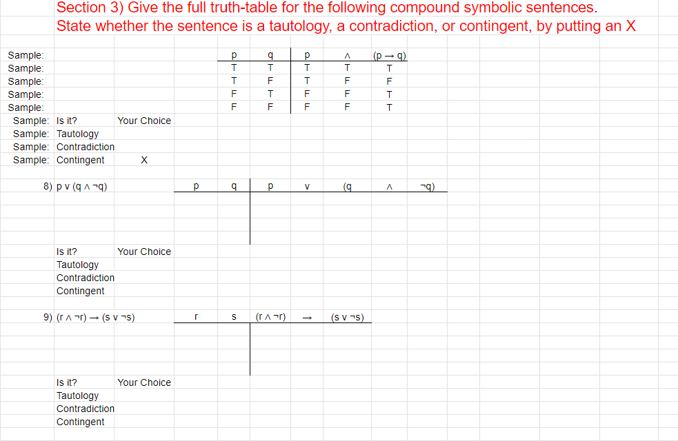 Section 3) ﻿Give the full truth-table for the | Chegg.com