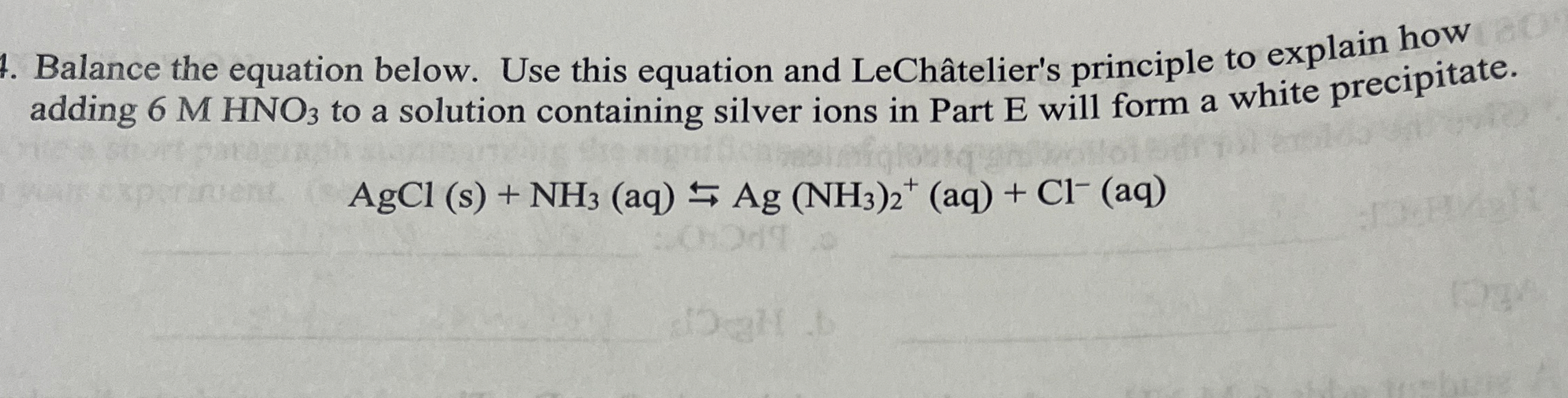 Solved Balance the equation below. Use this equation and | Chegg.com