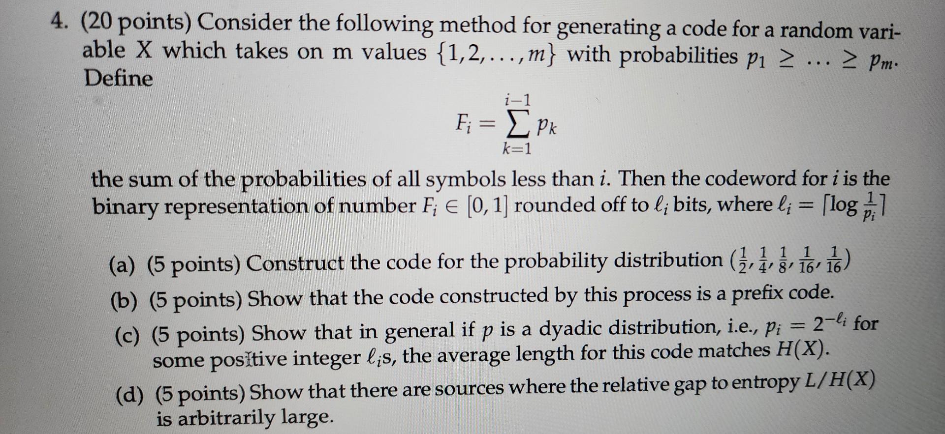 Solved (20 points) Consider the following method for | Chegg.com