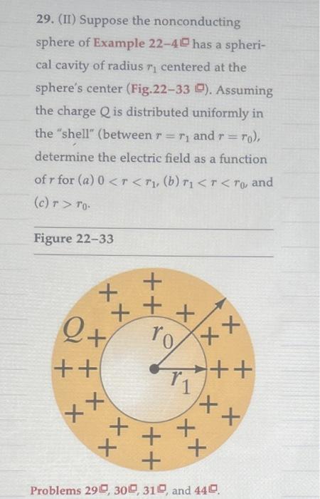 Solved 29. (II) Suppose the nonconducting sphere of Example | Chegg.com