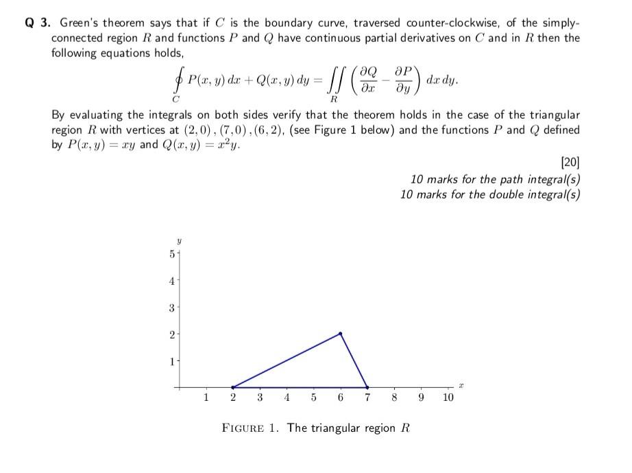 Solved 3. Green's theorem says that if C is the boundary | Chegg.com