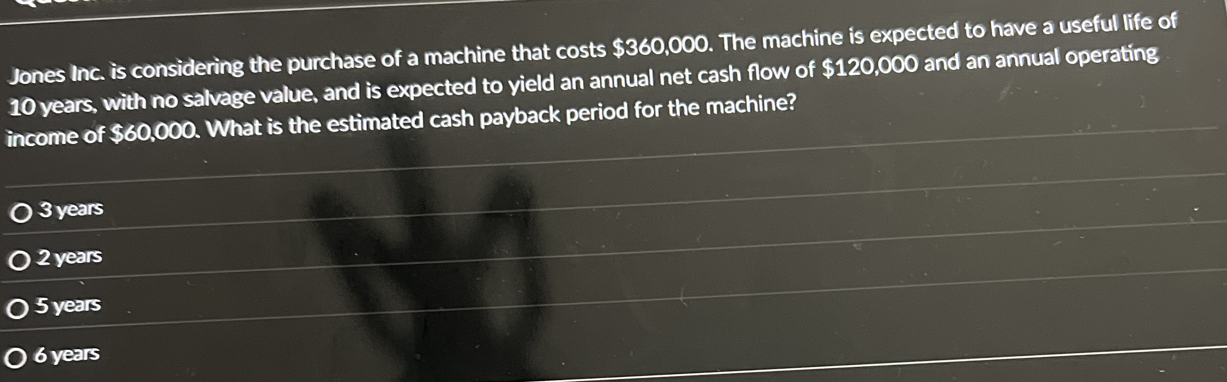 Solved Jones Inc. is considering the purchase of a machine | Chegg.com