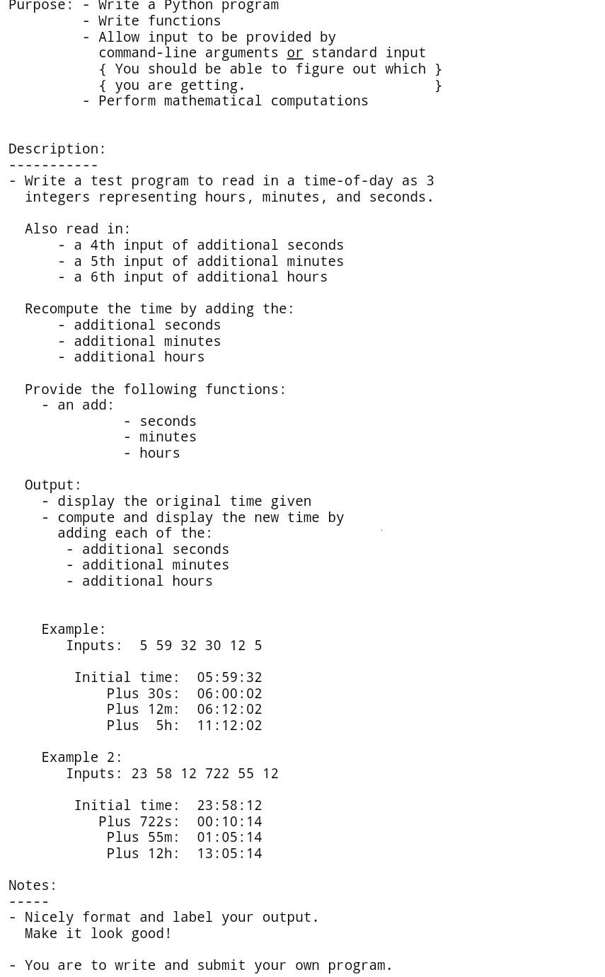 Solved Purpose Write A Python Program Write Functions