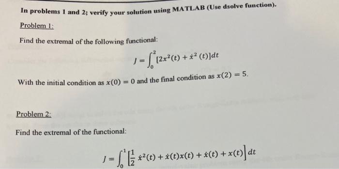 Solved In Problems 1 And 2 Verify Your Solution Using