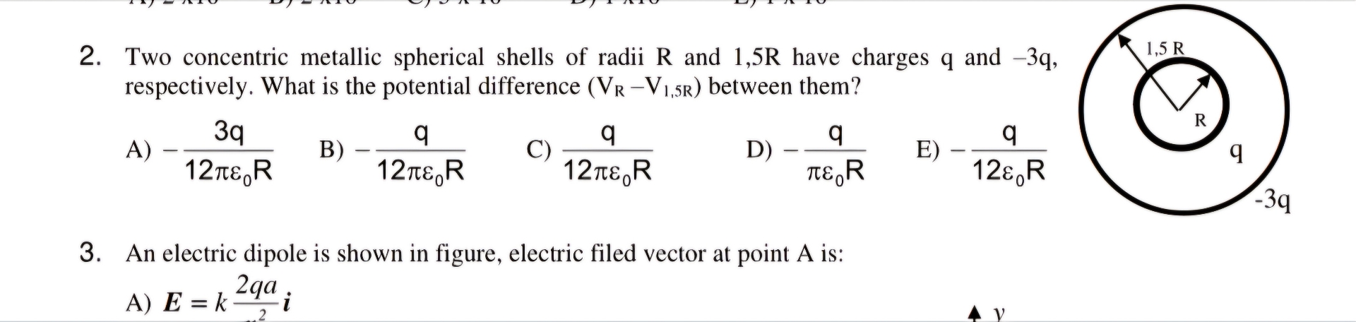 Solved Two concentric metallic spherical shells of radii R | Chegg.com
