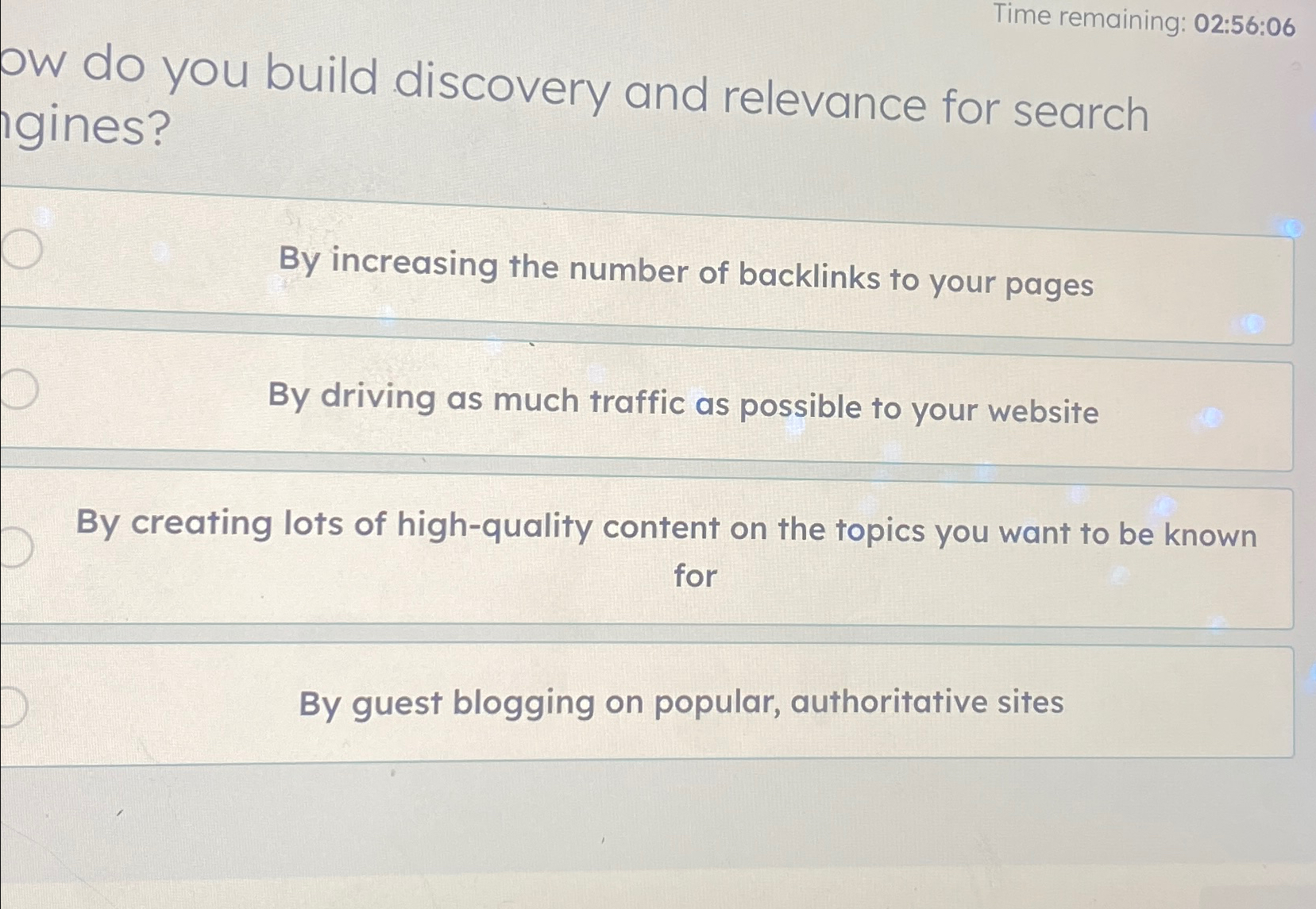 Solved How do you build discovery and relevance for search | Chegg.com