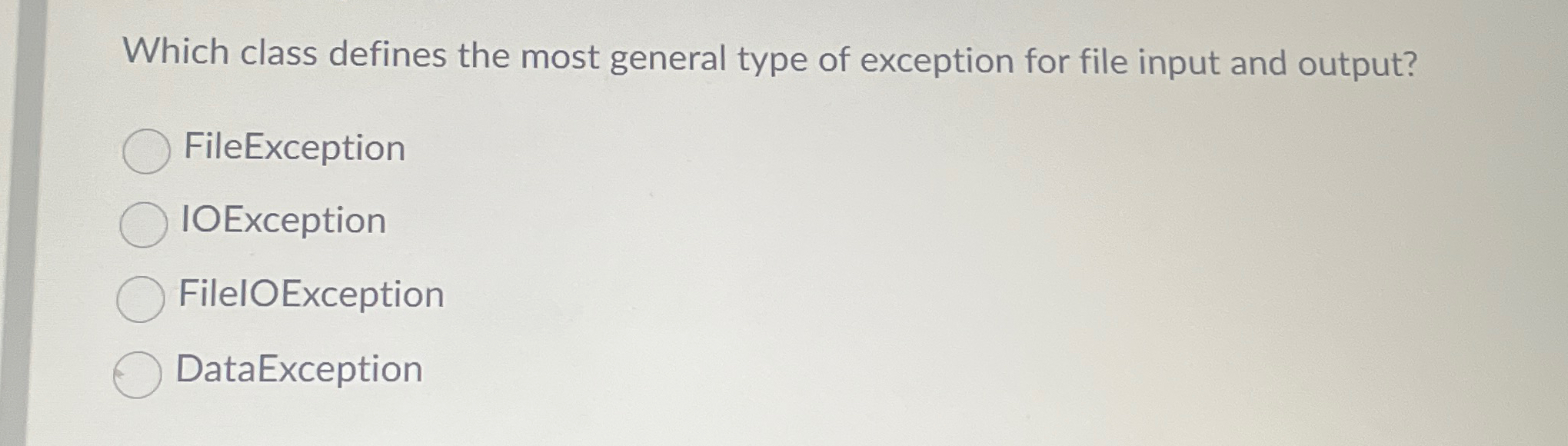 Solved Which class defines the most general type of | Chegg.com