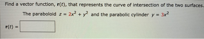 Solved Find a vector function, r(t), that represents the | Chegg.com