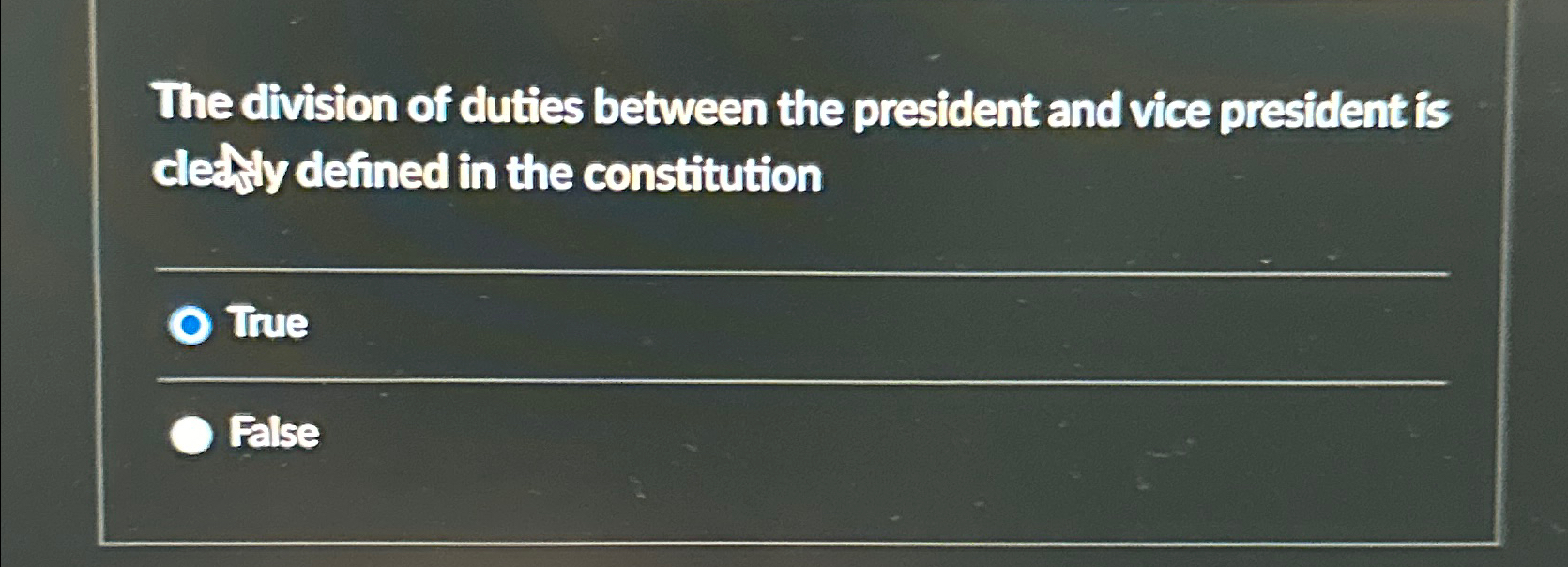 Solved The division of duties between the president and vice | Chegg.com