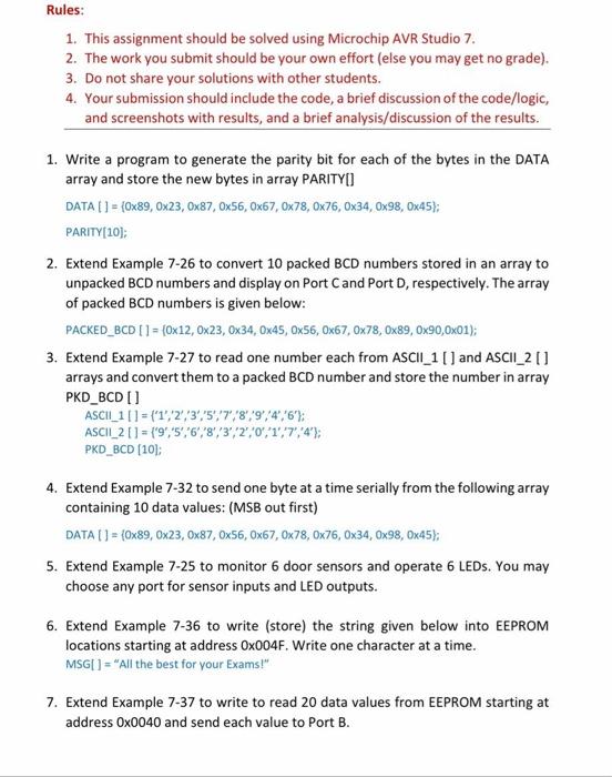 Solved Rules: 1. This assignment should be solved using | Chegg.com