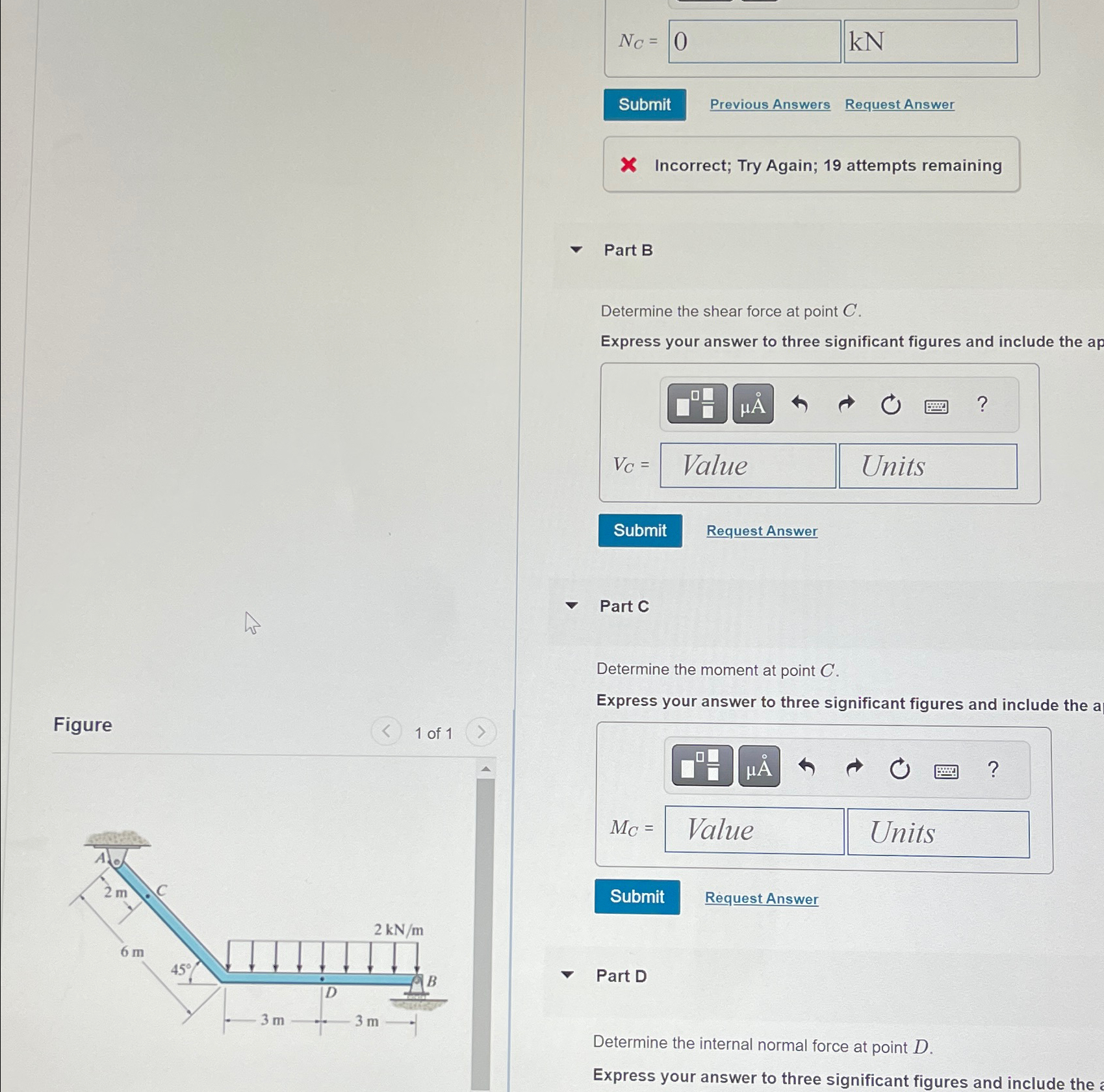 Solved NC=Previous AnswersRequest Answerx ﻿Incorrect; Try | Chegg.com