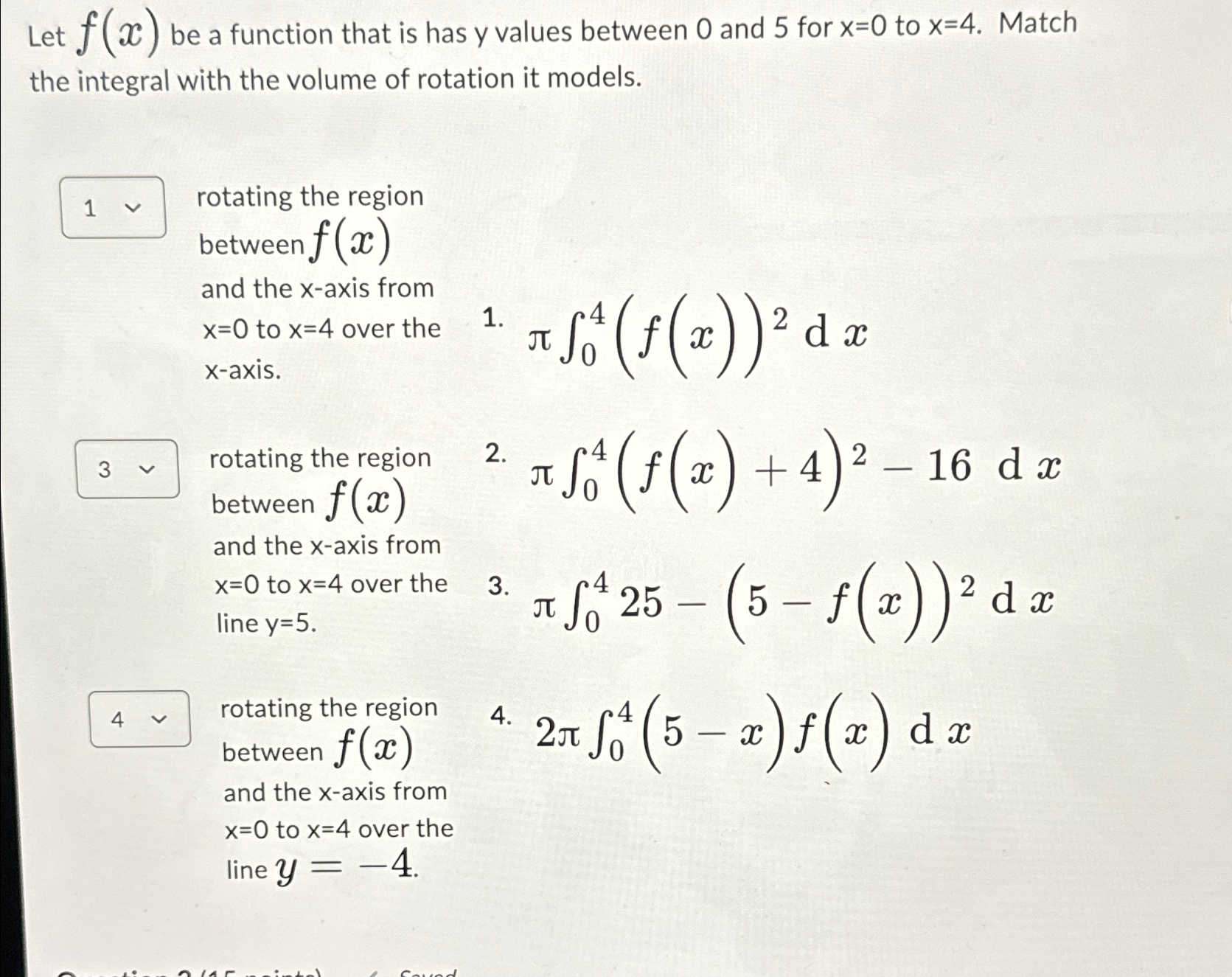 Solved Let f(x) ﻿be a function that is has y ﻿values between | Chegg.com