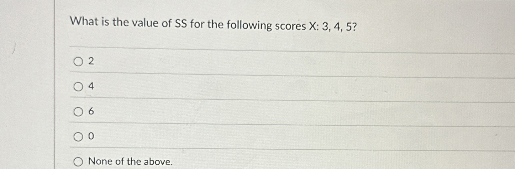 What is the value of SS for the following scores | Chegg.com