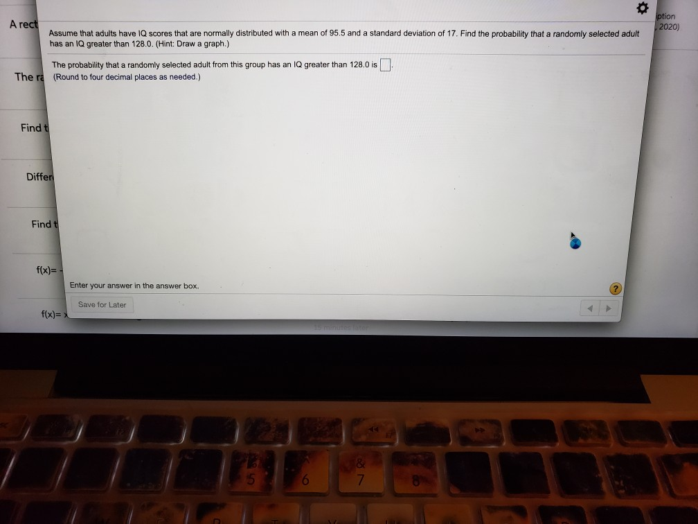 Solved A rect ption 2020) Assume that adults have IQ scores | Chegg.com Solved A rect ption 2020) Assume that adults have IQ scores | Chegg.com