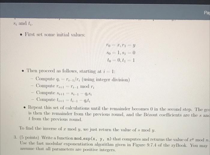 Solved 1. (5 points) Write a function gcd(x,y) that returns | Chegg.com